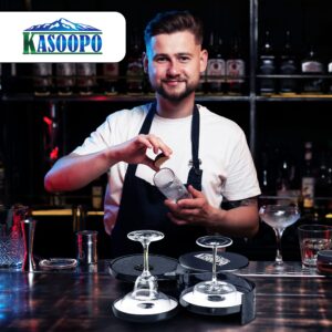 Kasoopo Margarita Salt Rimmer Set, Bartender Sugar Salt Rimmer, Bar Salt and Sugar Rimmer for Drrinks, Salt Rimmer for Cocktails, 3 Tier Glass Rimmer for Cocktails with 2 Pourers and 2 Sponge