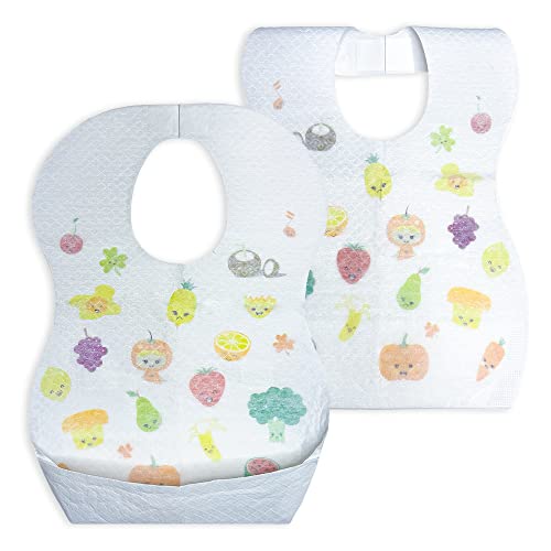 Disposable bibs baby 20pcs - Disposable bibs for toddlers, bibs for infant, bibs 6-18 months, soft bib with food catcher, baby food protector and waterproof bibs, bibs travel baby essentials