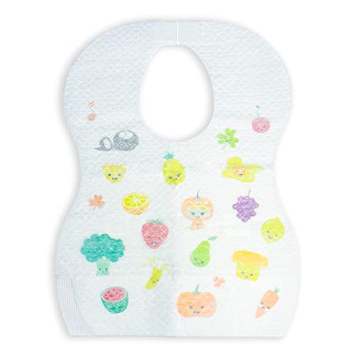 Disposable bibs baby 20pcs - Disposable bibs for toddlers, bibs for infant, bibs 6-18 months, soft bib with food catcher, baby food protector and waterproof bibs, bibs travel baby essentials