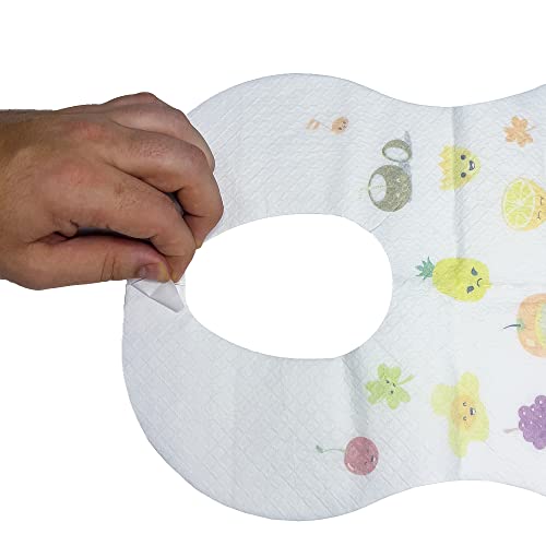 Disposable bibs baby 20pcs - Disposable bibs for toddlers, bibs for infant, bibs 6-18 months, soft bib with food catcher, baby food protector and waterproof bibs, bibs travel baby essentials