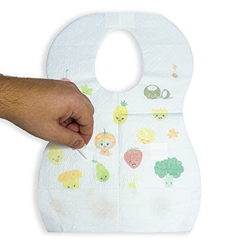 Disposable bibs baby 20pcs - Disposable bibs for toddlers, bibs for infant, bibs 6-18 months, soft bib with food catcher, baby food protector and waterproof bibs, bibs travel baby essentials