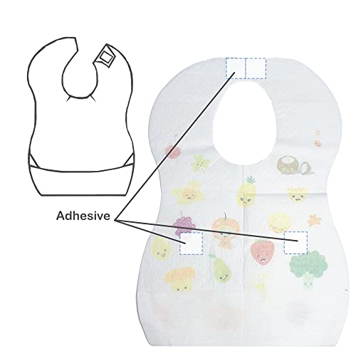 Disposable bibs baby 20pcs - Disposable bibs for toddlers, bibs for infant, bibs 6-18 months, soft bib with food catcher, baby food protector and waterproof bibs, bibs travel baby essentials