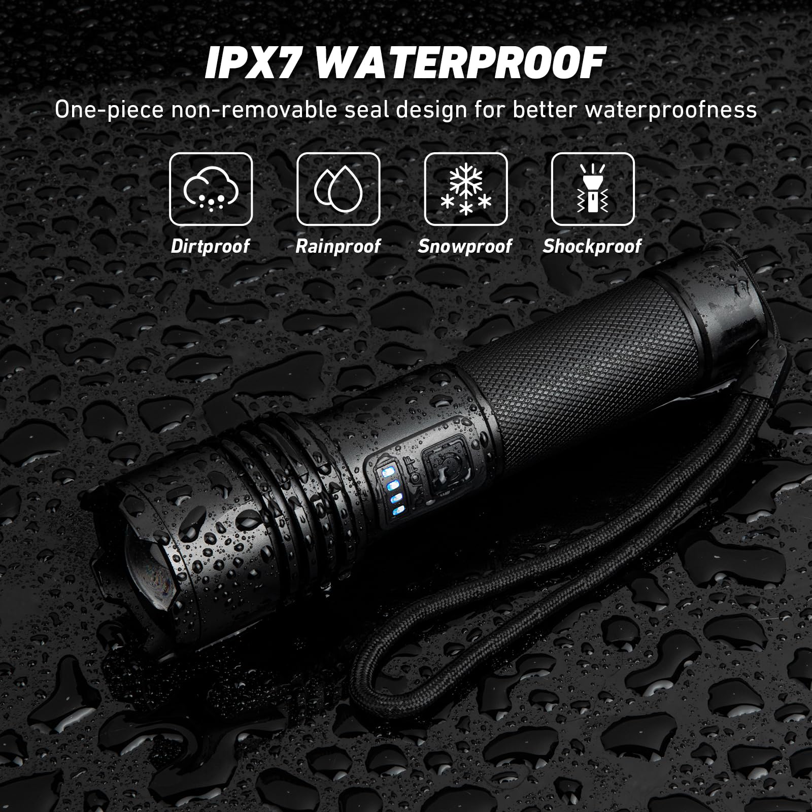 LED Flashlights High Lumens Rechargeable, 900000 Lumens Super Bright Flash Light Brightest Flashlight, 3 Modes IPX7 Waterproof, High Powered Tactical Flashlights for Camping Emergencies (2 Pack)