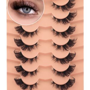 Cat Eye Lashes Cluster False Eyelashes Fox Eye Lashes Natural Look Lashes Mink Russian Strip D Curl Lashes Cluster by Winifred