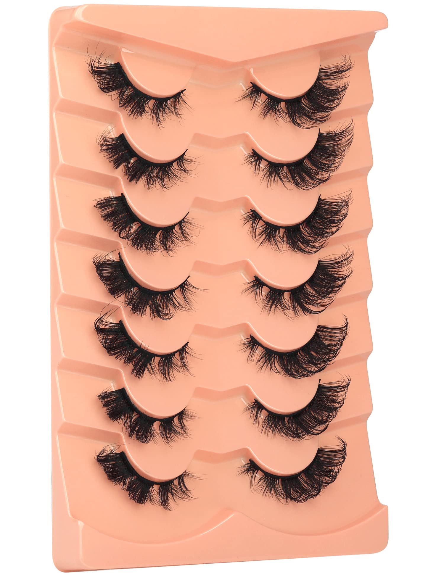 Cat Eye Lashes Cluster False Eyelashes Fox Eye Lashes Natural Look Lashes Mink Russian Strip D Curl Lashes Cluster by Winifred