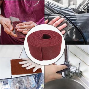 QZATTCAEN Maroon General Purpose Scuff Pads, Scuffing, Scouring Pad, Sanding, Paint Primer Prep Scratch - Surface Preparation Pad Car Auto Body Woodworking 7447-Premium, 4.7 Inches*14-3/4 Feet