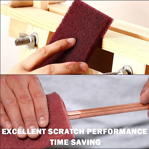 QZATTCAEN Maroon General Purpose Scuff Pads, Scuffing, Scouring Pad, Sanding, Paint Primer Prep Scratch - Surface Preparation Pad Car Auto Body Woodworking 7447-Premium, 4.7 Inches*14-3/4 Feet