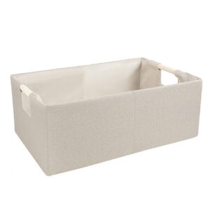 storage basket wood handle fabric foldable table top storage box clothes, underwear, sundries storage basket book storage basket rectangular