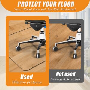 Nctoberows Clear Chair Mat for Hard Floor, 1/5" Thick 36" x 48" PVC Desk Chair Mat - Heavy Duty Floor Protector for Office & Home, Easy to Clean