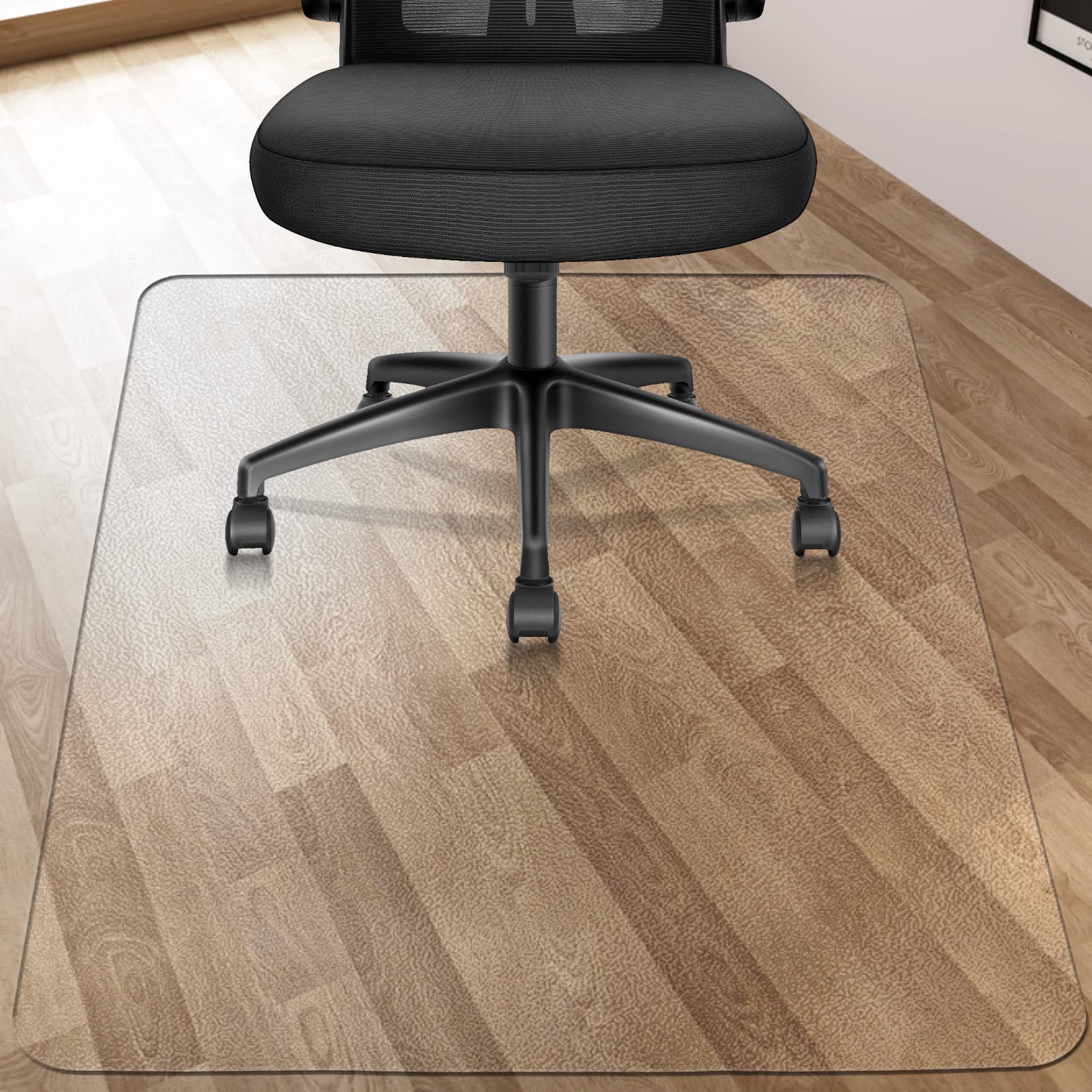 Hardwood Floors,Tile Non-Slip Office Chair Mat,Computer Chair Mat,for Rolling Chair,Large Floor Protector,Easy Clean and Flat Without Curling(47"x36")