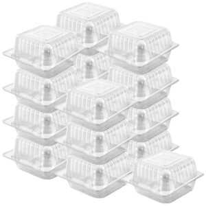 axe sickle 5 x 5 inch clear plastic hinged take out containers clamshell takeout tray 50 count food clamshell containers for dessert, cakes, cookies, salads, pasta, sandwiches