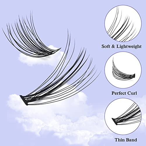 Cluster Lashes BUILOG Individual Eyelash Clusters 240Pcs 20D, False Eyelash DIY Lash Clusters Extension with Tweezer, Microbrush Stick, Mascara Wands Brush (Mix10-14mm)