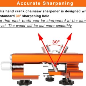 Chain Saw Sharpening Jig, Chain Saw Sharpener Tool with 5Pcs Tungsten Carbide Chainsaw Sharpener Bits, Portable Manual Chainsaw Chain Sharpening Jig Kit for 4"-22" Chain Saws, Keep Chain Saw Sharp