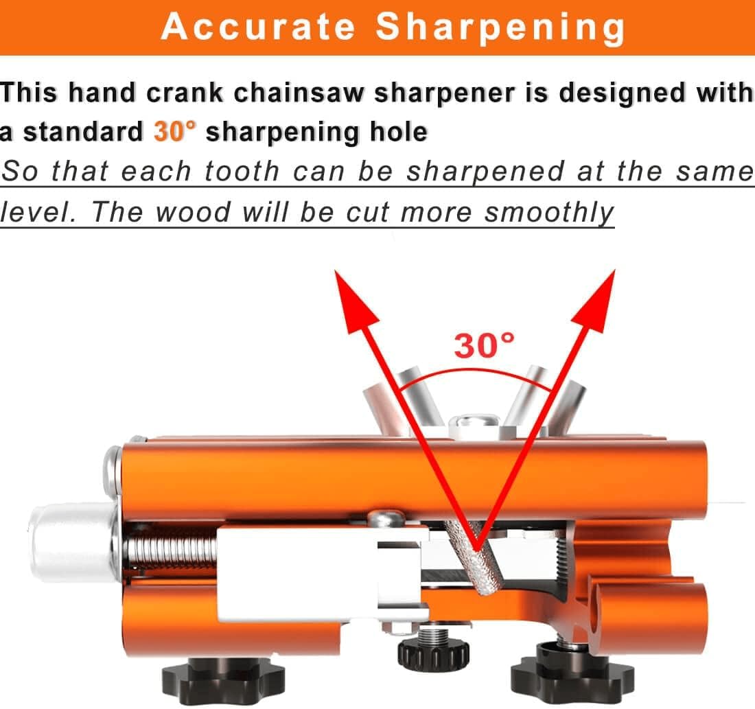 Chain Saw Sharpening Jig, Chain Saw Sharpener Tool with 5Pcs Tungsten Carbide Chainsaw Sharpener Bits, Portable Manual Chainsaw Chain Sharpening Jig Kit for 4"-22" Chain Saws, Keep Chain Saw Sharp