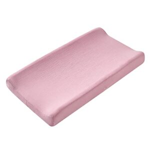 Changing Pad Cover for Baby Girls Boys, Neutral Fitted Muslin Cotton Diaper Changing Pad Sheets, Soft Brethable Changing Table Cover