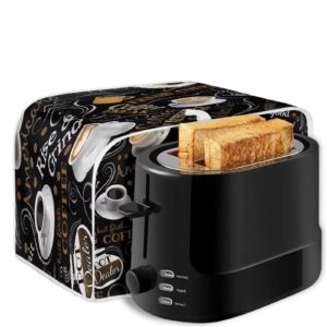 Mumeson Coffee Print Toaster Covers Kitchen Accessories Decor Bread Maker Oven Protector Covers 2 Slice Toaster Dust Proof Fingerprint Covers Kitchen Decoration