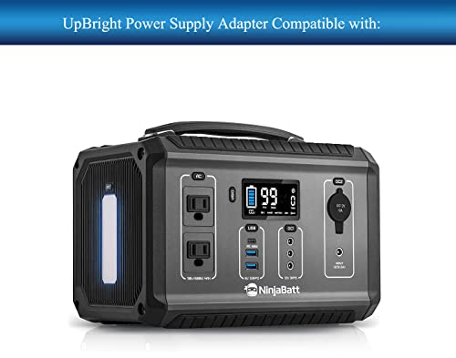 UpBright Car DC Adapter Compatible with NinjaBatt 500W Portable Power Station 560Wh Battery Solar Generator Backup Lithium-ion Battery NP500-A NP500A 500 Watts DC12-24V DC Auto Supply Charger