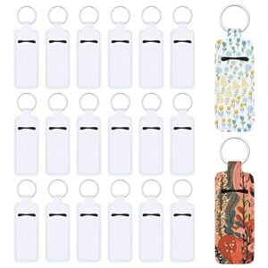 valyria sublimation blanks chapstick holder keychains lipstick holder keychains chapstick holder bulk (white-rectangle (20 pcs))