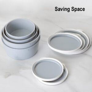 Lille Home Stackable Airtight Food Storage Containers with Lids, Set of 6, Reusable Meal Prep Containers, for Food Storage and Pantry Organization (grey)