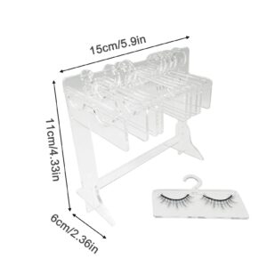 Eyelash Storage - Eyelash Holder Rack with 10 Hangers, Mini Acrylic Eyelash Hanger Rack Lash Organizers and Storage, Funny False Eyelash Display Stand Makeup Storage for Women Girls