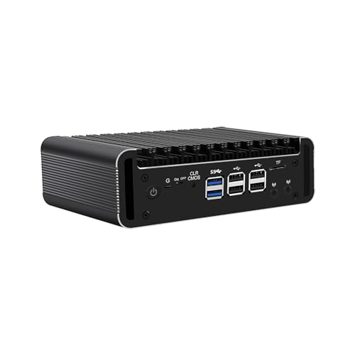 HUNSN Micro Firewall Appliance, Mini PC, VPN, Router PC, Intel Alder Lake-N 12th Gen N100, RJ36, GPIO, TF Slot, HDMI, DP, 4 x 2.5GbE I226-V, Barebone, NO RAM, NO Storage, NO System