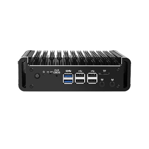 HUNSN Micro Firewall Appliance, Mini PC, VPN, Router PC, Intel Alder Lake-N 12th Gen N100, RJ36, GPIO, TF Slot, HDMI, DP, 4 x 2.5GbE I226-V, Barebone, NO RAM, NO Storage, NO System