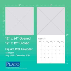 Beaches | 2024 12 x 24 Inch 18 Months Monthly Square Wall Calendar | Foil Stamped Cover | July 2023 - December 2024 | Plato | Travel Nature Tropical