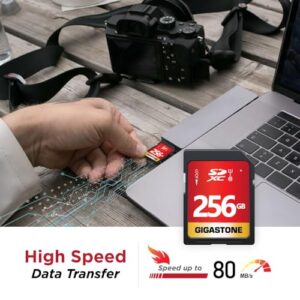 [Gigastone] 256GB SD Card UHS-I U1 Class 10 SDXC Memory Card High Speed Full HD Video Canon Nikon Sony Kodak Olympus Panasonic Digital Camera, with 1 Mini case