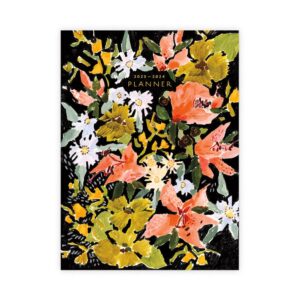 legacy vintage floral black 8 x 6 paper 2023-2024 seedlings soft cover on the go planner