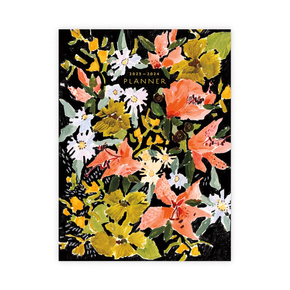 Legacy Vintage Floral Black 8 x 6 Paper 2023-2024 Seedlings Soft Cover On The Go Planner