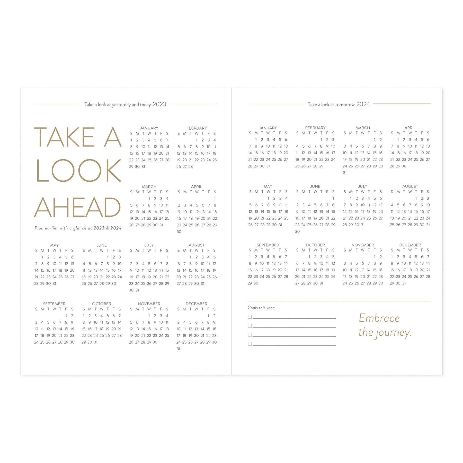 Legacy Vintage Floral Black 8 x 6 Paper 2023-2024 Seedlings Soft Cover On The Go Planner