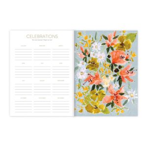 Legacy Vintage Floral Black 8 x 6 Paper 2023-2024 Seedlings Soft Cover On The Go Planner