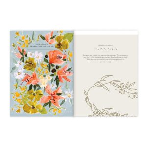 Legacy Vintage Floral Black 8 x 6 Paper 2023-2024 Seedlings Soft Cover On The Go Planner