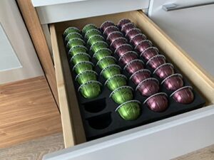 coffee pod storage tray, organizer compatible with nespresso vertuoline for drawer or countertop 40 vertuo capsule capacity