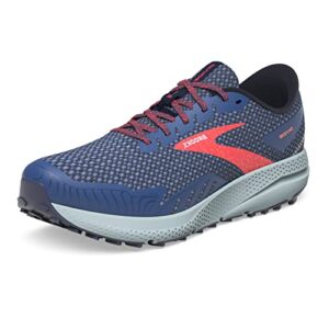 brooks women’s divide 4 trail running shoe - navy/bittersweet/peacoat - 12 medium