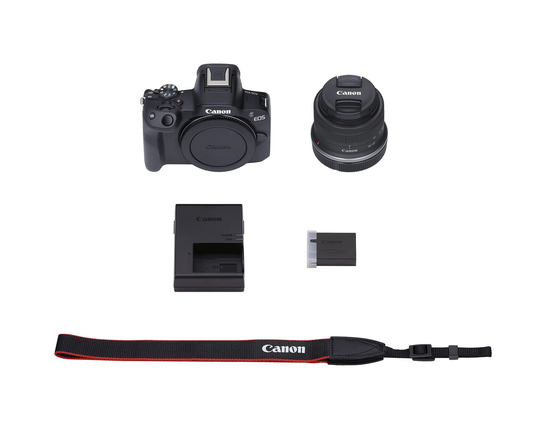 Canon EOS R50 Mirrorless Vlogging Camera (Black) w/RF-S18-45mm F4.5-6.3 is STM Lens (Renewed)