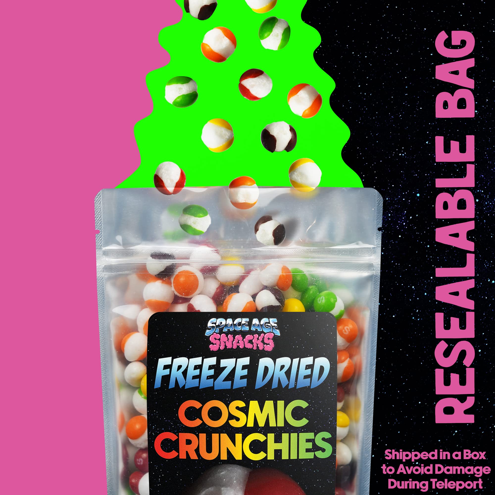 Premium Freeze Dried Candy - 4 Ounce Cosmic Crunchies Freeze Dried Candy - Space Age Snacks Freeze Dry Candy Freetles Dry Freeze Candy for All Ages