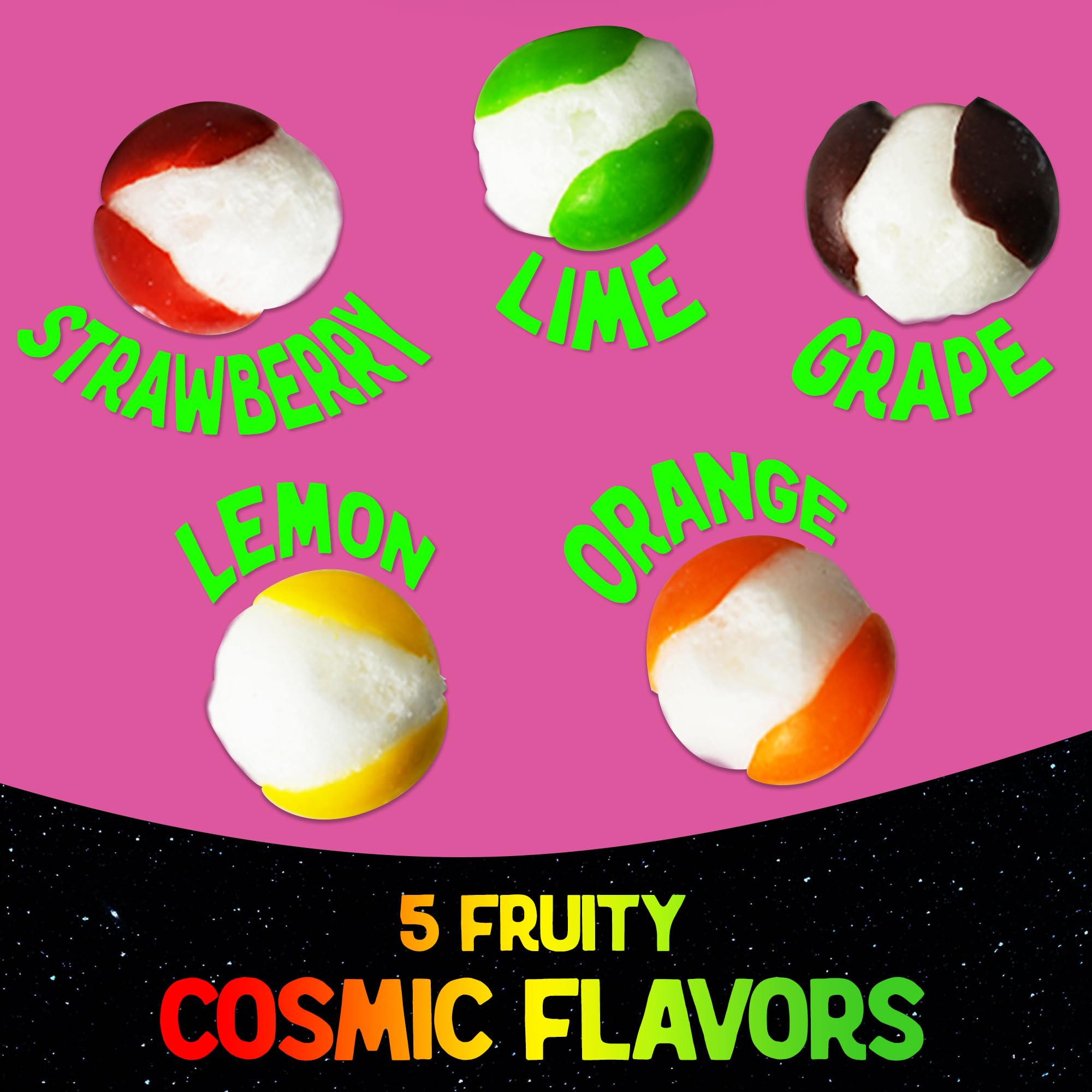 Premium Freeze Dried Candy - 4 Ounce Cosmic Crunchies Freeze Dried Candy - Space Age Snacks Freeze Dry Candy Freetles Dry Freeze Candy for All Ages