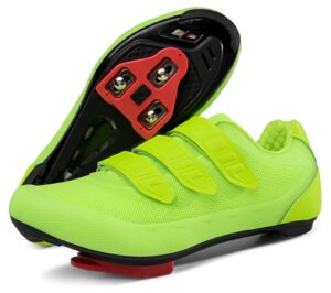 men women indoor cycling shoes compatible with peloton bike shoes cycling shoes with delta cleats clip outdoor pedal spd road bike shoes,green