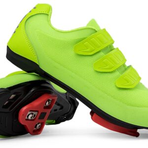 Men Women Indoor Cycling Shoes Compatible with Peloton Bike Shoes Cycling Shoes with Delta Cleats Clip Outdoor Pedal SPD Road Bike Shoes,Green