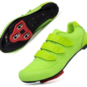 Men Women Indoor Cycling Shoes Compatible with Peloton Bike Shoes Cycling Shoes with Delta Cleats Clip Outdoor Pedal SPD Road Bike Shoes,Green