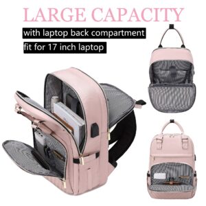 ZJIMLIN Laptop Backpack for Women 17 Inch Nurse Backpack Computer Backpack Waterproof Anti-theft Travel Backpack for Women