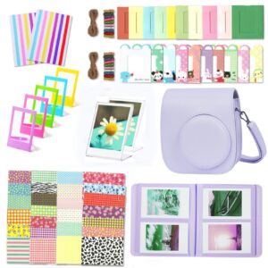 leebotree instant mini 12 camera accessories compatible with fujifilm instax mini 12 camera include case/album/wall hang frames/film frames/border stickers/corner stickers (lilac purple)