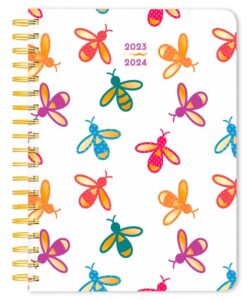 busy bees | 2024 6 x 7.75 inch 18 months weekly desk planner | foil stamped cover | july 2023 - december 2024 | plato | planning stationery