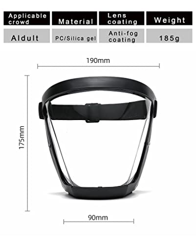 BOOTY XUENA Super Protective Face Mask Shield,Clear Anti-Fog Full Face Shield,Plastic Hd Transparent Safety Protectivefor Work,Grinding,Weed Whacking,Grass Cutting,with Replaceable Filters