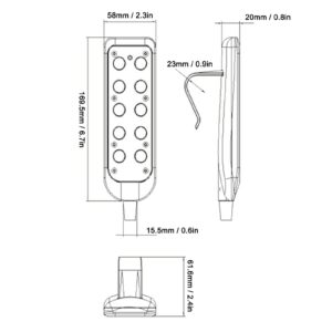 8 Pin Bed Controller 8 Pin Chair Remote PVC Lifting Bed Controller Electric PVC Ip66 Wear Resistant Lift Chair Hand Control for Hospital