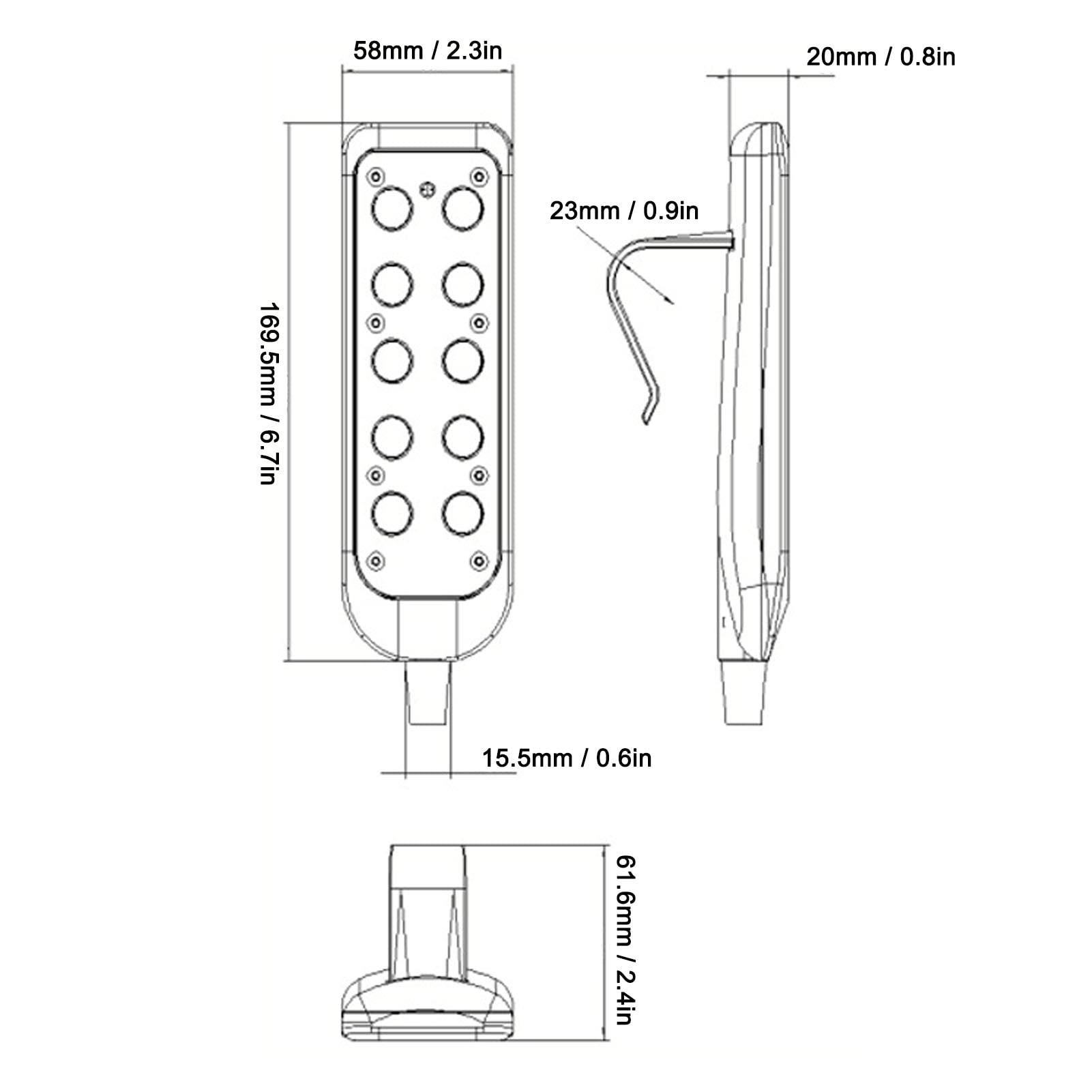 8 Pin Bed Controller 8 Pin Chair Remote PVC Lifting Bed Controller Electric PVC Ip66 Wear Resistant Lift Chair Hand Control for Hospital