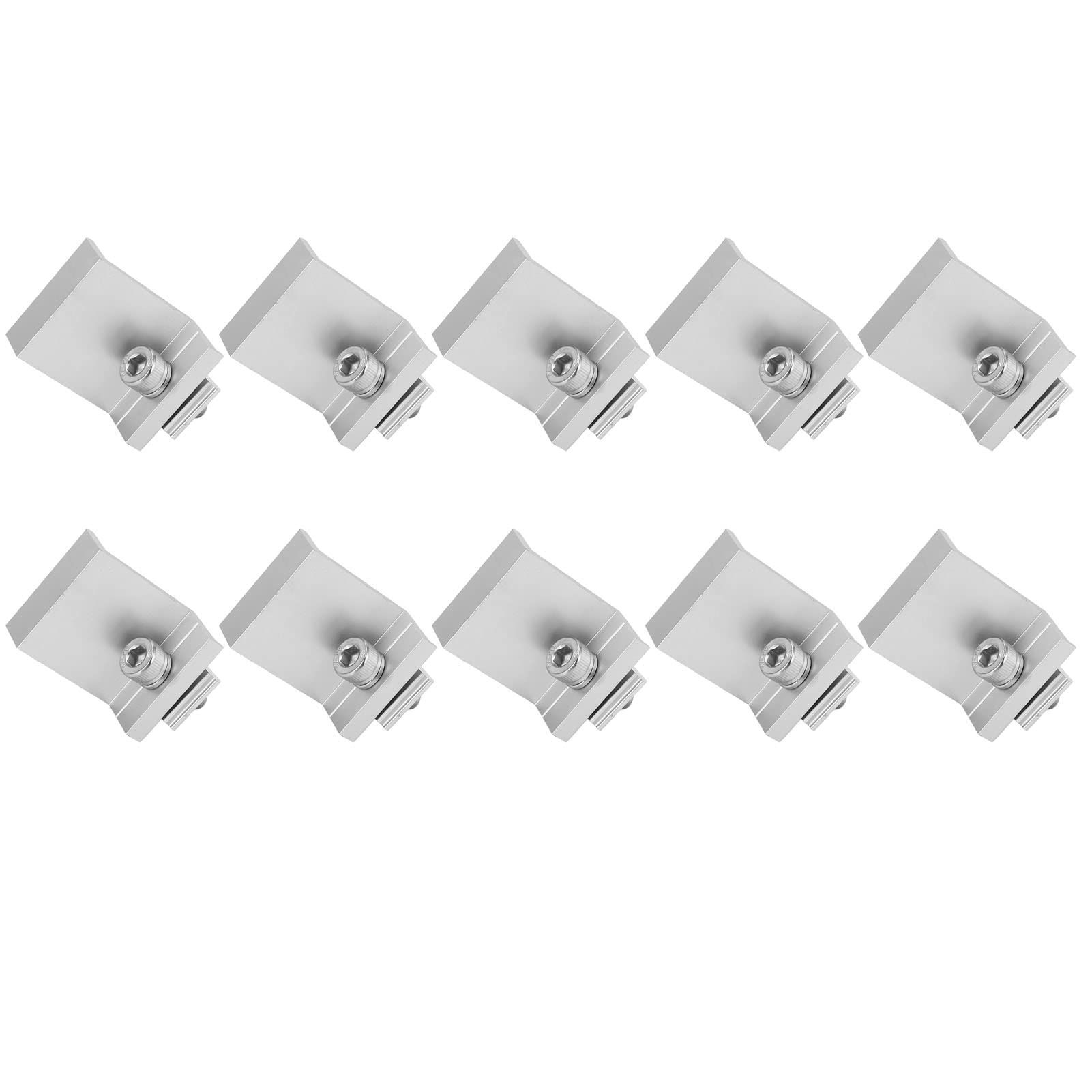 10Pcs Solar End Clamp Z Bracket Mid Clamps Aluminum Alloy for Solar Panel PV Mounting System