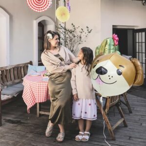 4D Animal Dog Head Shaped Balloons Pet Dog Balloons Doggy Party Supplies Puppy Birthday Decorations Baby Shower Balloon, 4 Pack 22'' Brown Cartoon Dog Aluminum Balloons Dog Head Mylar Foil Balloons