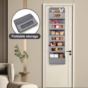 Mayniu 2 Pack Over the Door Organizer, Wall Mount Hanging Organizer Storage with 10 Large Capacity Pockets for Nursery, Closet, Toys, Diapers, and Sundries (Grey)